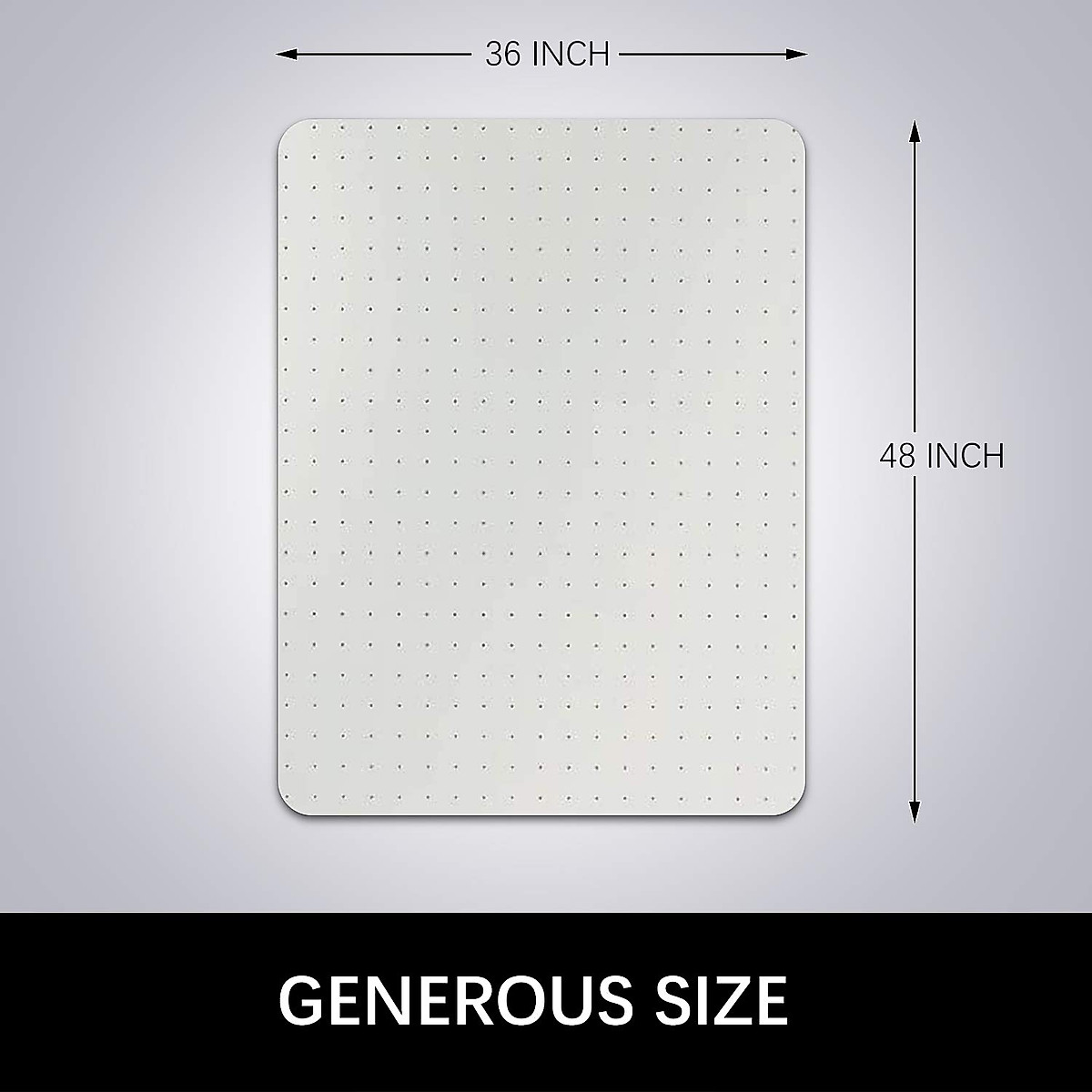 Azadx Clear Office Chair Mat for Low, Standard and No Pile Carpeted Floors, Plastic Computer Desk Chair Mat on Carpet for Easy Rolling, Durable Carpet Protector Mat (36 x 48'' Rectangle)