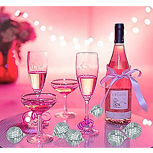 Gondiane 6 Pcs 1.6 Inches Disco Ball Ornaments Silver Mirror Balls for Christmas Tree Wedding Party Decoration