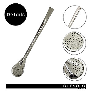 DUEVOLO Yerba Mate Bombilla Gourd (7.4" (19 cm))