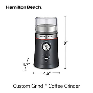 Hamilton Beach 10oz Electric Coffee Grinder with Multiple Grind Settings for up to 14 Cups, Stainless Steel Blades, Black