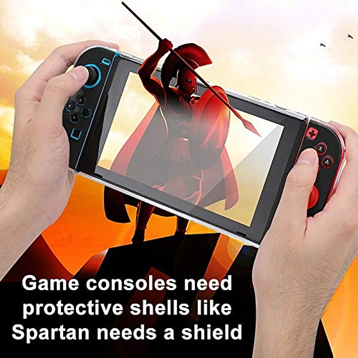 SUPNON Ginkgo Leaves Pattern On Background Protective Case Compatible with Nintendo Switch Soft Slim Grip Cover Shell for Console & Joy-Con with Screen Protector, Thumb Grips Design19309