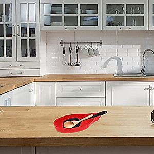 Cabilock 2pcs Spoon Rest Silicone Soup Ladle Silicone Holder Silicone Spatula Rest Utensil Holder Cooking Spoon Holder Chopsticks Rest Chopstick Rest