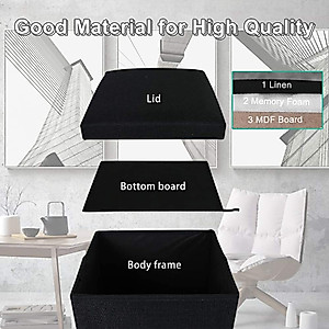 Cosaving 30 inches Folding Storage Ottoman Storage Cube Seat Foot Rest Stool with Memory Foam for Space Saving, Square Ottoman 30x15x15 inches, Teal