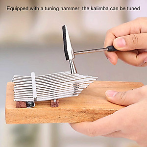 Kalimba 15 Keys Thumb Piano, Portable Full solid Camphorwood 15 Scales G Major Kalimba Instrument with Belt Bag Stickers K15CAP Kalimba