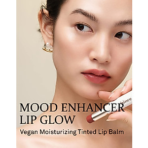 HINCE Mood Enhancer Lip Glow, Moisturizing Lip Balm with Shea Butter & Sweet Almond, Non-Sticky and Long-lasting Tinted Lip Tint with Buttery Balm Texture for Neutral Color 0.2oz. (1, DEAR ROSE, 02)