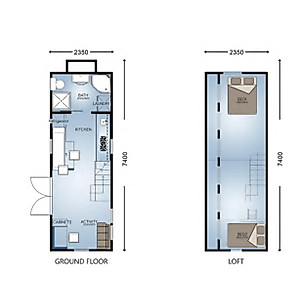 Aluminum Tiny Movable Prefabricated Insulated House with 1 Bathroom, 1-3 bedrooms & 1 Kitchen- Tiny loft House, Mini Caravan,Travel Camper Trailer for Family (Modern, 3, Bedroom)