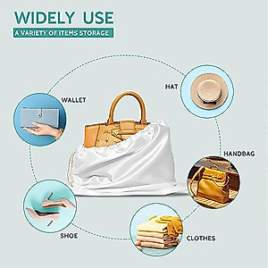 8 Pcs Silk Purse Organizer Dust Cover Drawstring Bags Shoe Bag for Travel Satin Dust Bags for Purses Handbags Shoes Boots,White(19.6 * 15.7 in)