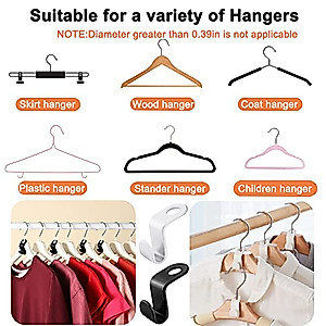 Clothes Hanger Connector Hooks, Hanger Extender Clips, 68 Pcs Cascading Clothes Hangers Space Saving, Black White Plastic Hanger Organizer