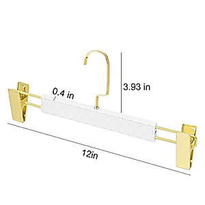 16 Pack Gold Pants Hangers,Plastic Skirt Hangers with Gold Clips,Premium Pants Hangers for Clothes Coat 360° Swivel Hook(Gold-16 Pack)