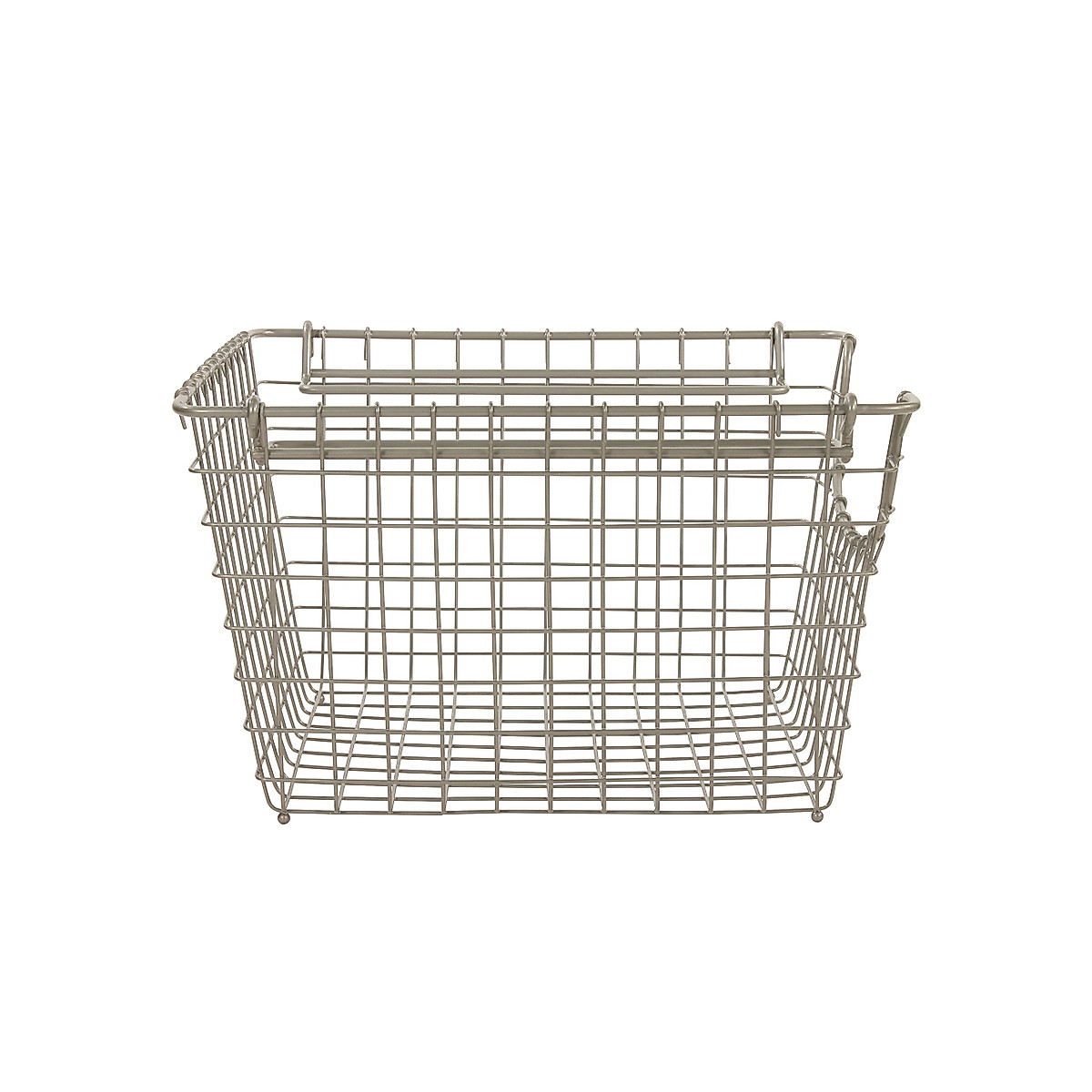 Spectrum Diversified Scoop Stacking Storage Basket, Medium, Satin Nickel (03277)