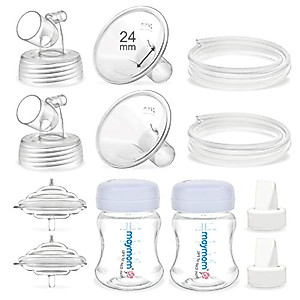 Maymom Pump Parts Work with Spectra S2 Spectra S1, 24mm Flange Valve Tube Bottle Backflow Protector, Not Original Spectra S2 Accessories Spectra Duckbill Valve Spectra Bottle Spectra Flange (24mm)