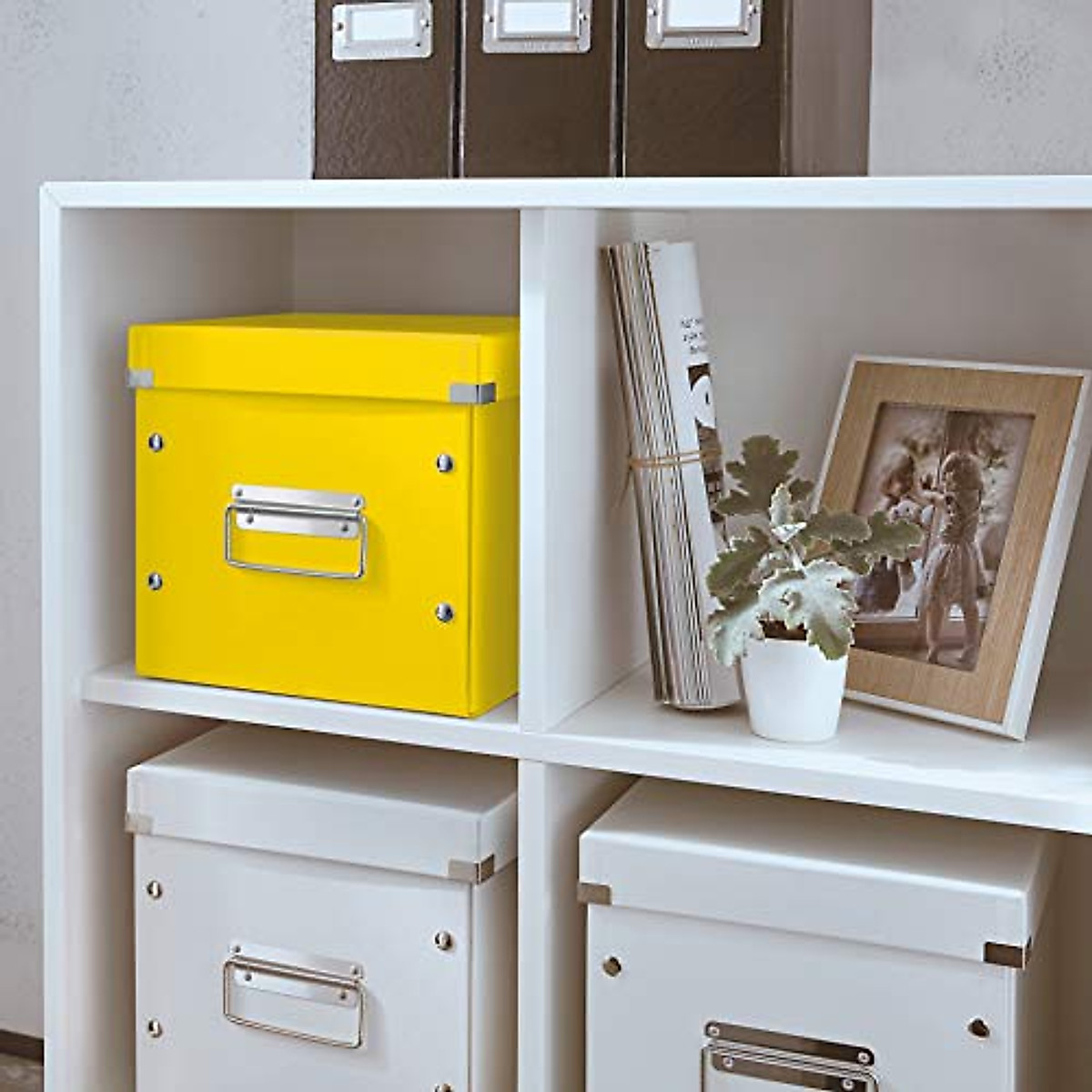 Leitz Medium Storage Cube, Yellow, Click and Store Range, 61090016