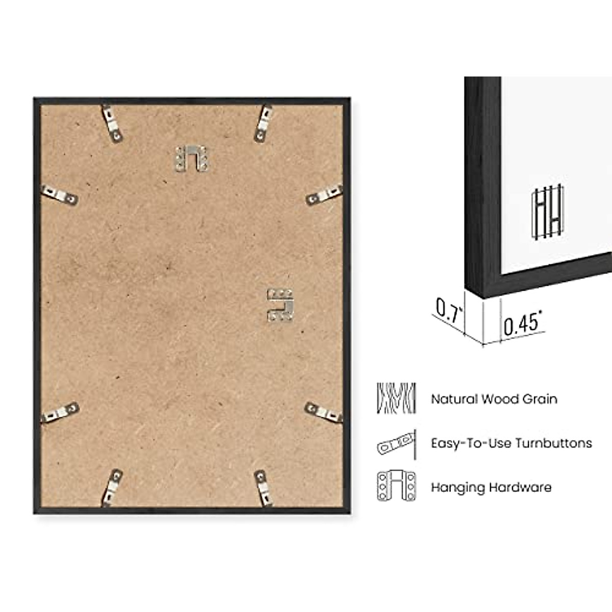 HAUS AND HUES 11x14 Black Frame – 11x14 Black Picture Frame That Comes Ready-to-hang, Black 11x14 Picture Frame Perfect for Hanging Vertically or Horizontally, 11x14 Frame Black