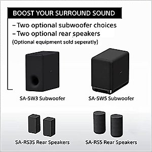 Sony HT-A5000 5.1.2ch Dolby Atmos Sound Bar Surround Sound Home Theater with DTS:X and 360 Spatial Sound Mapping, works with Alexa and Google Assistant