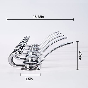 Wall Mounted Coat Rack Hook of 2 Pack, 5 Tri Stainless Steel Heavy Duty Coat Hook Rack for Hanging Coats,Clothes,Jacket,Hats (Silver)