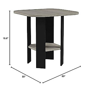 FURINNO Simple Design End/SideTable, 1-Pack, French Oak Grey/Black