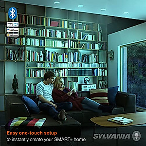 Sylvania Smart Bluetooth BR30 Full Color and Tunable White Light Bulb, 65W, Dimmable, for Alexa, Apple HomeKit and Google Assistant - 1 Pack (75628)