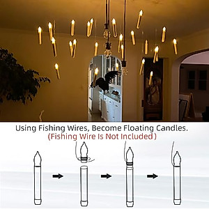 Raycare 12pcs LED Flameless Taper Candles with 6H Automatic Timer, 0.79×6.5 Inches Battery Operated Fake Candles with Warm Yellow Flickering Light, Dripless Candles for Window Themed Party Decorations