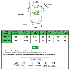 WAWSAM I Love My Auntie Bodysuit Newborn Dinosaur Romper Outfit Gift for Boys Girls Baby Infant Cotton Printed Saurus Short sleeve Onesies Dino Casual Summer Jumpsuit Gift
