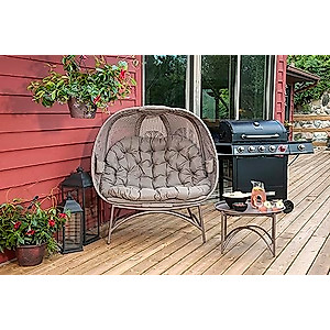Flowerhouse Cozy 4-Legged Metal Outdoor Pumpkin Lounge Chair Dreamcatcher Sand