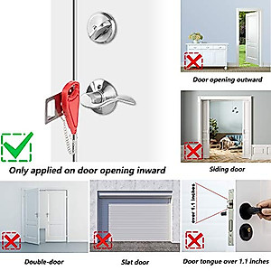 AceMining Portable Door Lock & 2 Pack Black Door Stop Alarm