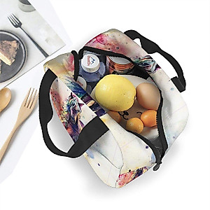 TMVFPYR Horse Lunch Bag Cooler Bag Women Tote Bag Insulated Lunch Box Water-resistant Thermal Soft Liner Lunch Container for Picnic Travel Boating Beach Fishing Work