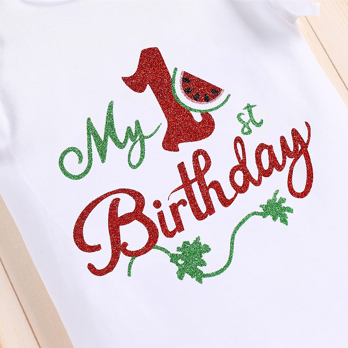 Newborn One Melon Baby Girl First Birthday Cake Smash Outfit Romper + Tutu Skirt/Shrots + Headband 3pcs Princess Formal Prom Clothing Set 0-3Months Clothes Playwear Red-My 1st Birthday 1T