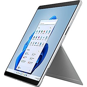 Microsoft Surface Pro X, 13" PixelSense Touchscreen Display, SQ1, 8GB Memory, 128GB Solid State Drive, Qualcomm Adreno 685 GPU, Windows 10 Pro, E5D-00001, Platinum (Renewed)