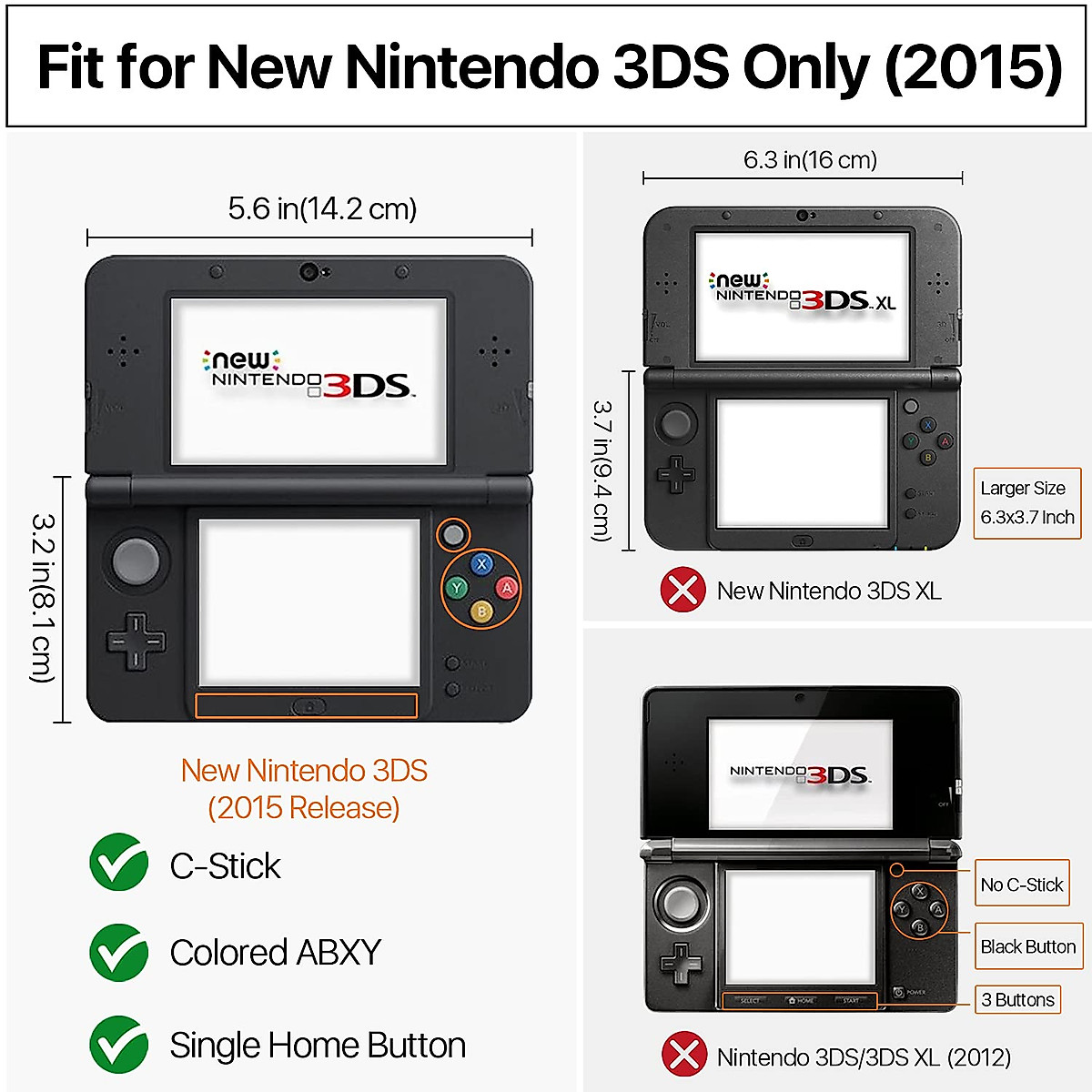 TNP New 3DS Case (Hot Pink) - Plastic + Aluminium Full Body Protective Snap-on Hard Shell Skin Case Cover for New Nintendo 3DS 2015 - [New Modified Hinge-less Design]