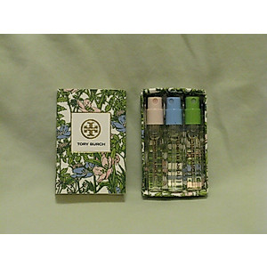 Tory Burch Set of 3 Eau de Parfum Sample Sprays: Jolie Fleur Rose, Fleur Bleue, and Fleur Verte - .05 oz each