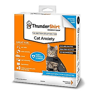 ThunderShirt Classic Cat Anxiety Jacket, Solid Gray, Small
