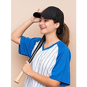 4 Pairs Baseball Earrings for Women Cute Football Earrings Wooden Baseball Stud Earrings Jewelry Fashion Ball Earrings for Womens（Set A）