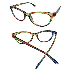 CVVTSPE 3 Pack Reading Glasses Blue Light Blocking Stylish Cat Eye Computer Readers Anti Eyestrain & Glare for Women (Multicolor, 2.5, x)