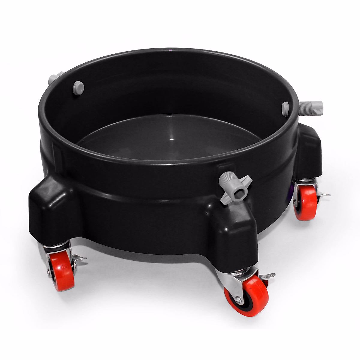 Car Wash Bucket Dolly | Caddy | with Wheels | Rollers | Soap Holder | Pail | Stand | (Black)