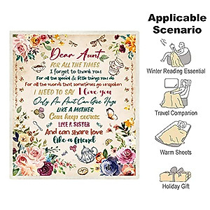 Aunt Gifts, Aunt Gifts from Niece Nephew, Gifts for Aunt, Aunt Birthday Gifts for Aunt, Aunt Gifts Throw Blanket Soft Sherpa Throw Blanket for Couch Bed 50 x 60, Big Warm Blanket