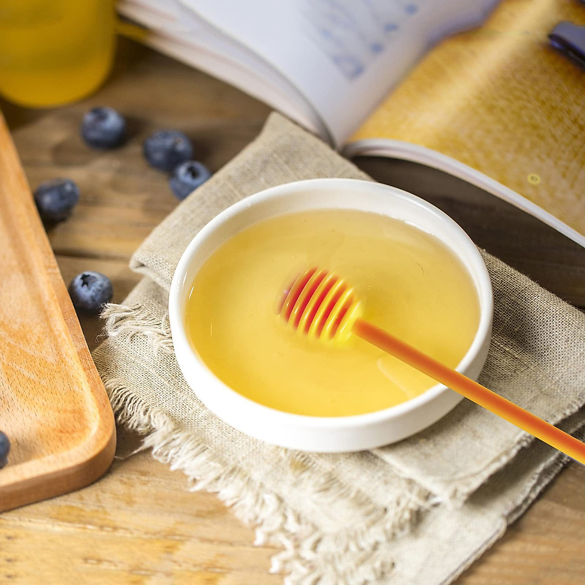 Honey Dipper Honeycomb Wand Sticks Honey Spoon 2PCS 6.6Inch Mini Honey Stirrer Stick for Honey Jar Dispense Drizzle Honey Wedding Party Favors