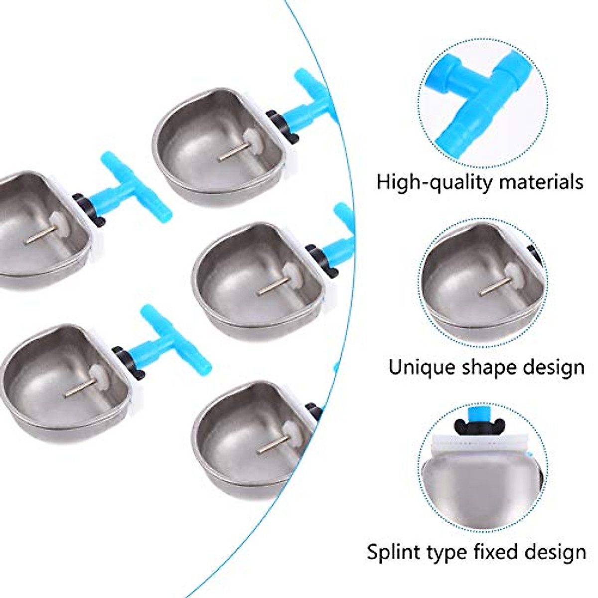 balacoo 5pcs Food and Water Bowl for Rabbit Cage Dispenser Waterer for Small Pet Bunny Ferret Hamster Guinea Pig Chinchilla