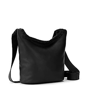 The Sak Asher Crossbody Bag in Leather, Purse with Single Shoulder Strap, Black