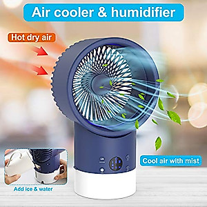Portable Air Conditioner Fan,Personal Air Cooler with Mist Humidifier, Mini Evaporative Air Cooler