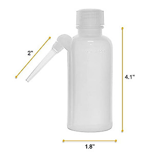 EISCO Wash Bottle, 125ml - Polyethylene - Translucent, Unbreakable - Screw Cap with Down Spout for Dispensing Liquid Labs