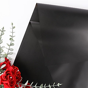 NESCCI 20 Sheet Flower Wrapping Paper - Waterproof Floral Bouquet Wrapping Paper, Florist Supplies Packaging Paper for Wedding Birthday Gift DIY (Black)