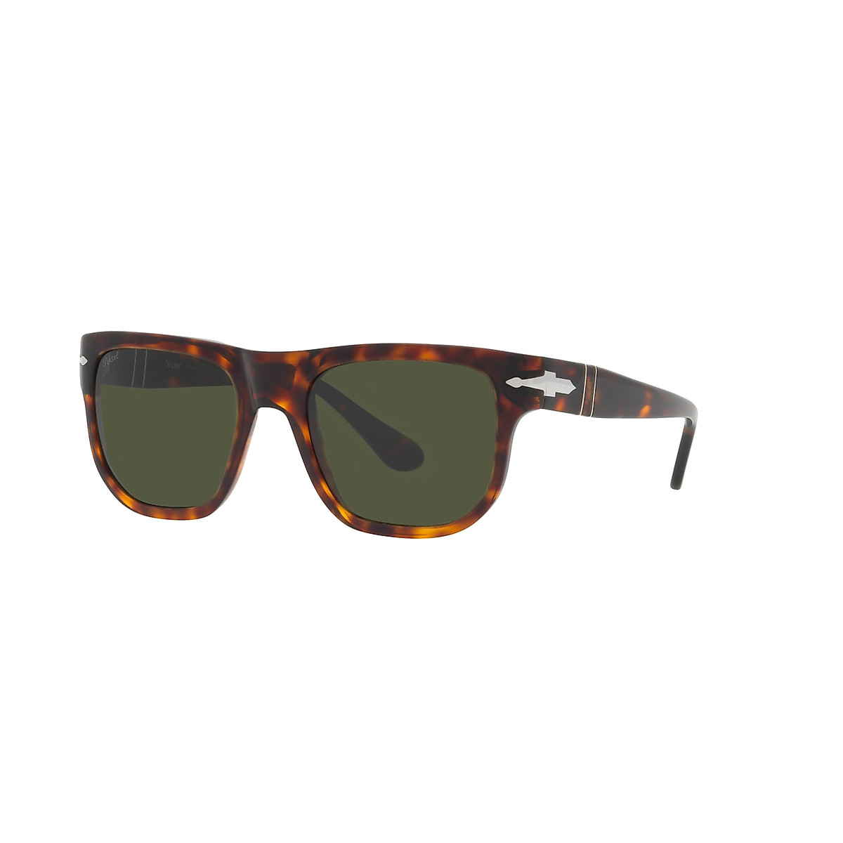Persol PO3306S Square Sunglasses, Havana/Green, 55 mm