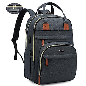 LOVEVOOK Laptop Backpack for Women, Unisex Travel Anti-theft Bag, Business Work Computer Backpacks Purse for Men, Casual Hiking College Daypack with Lock, 15.6 Inch, Dark Grey
