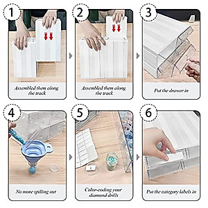 Huacan Diamond Painting Storage Containers 2 Pack Stackable Craft 70 Slots Bead Organizers for Diamond Painting Kits