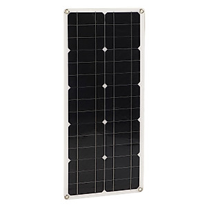 Solar Panel, Energy Saving Solar Battery 12V 24V Adaptive High Temperature Resistant High Power Over Discharge Protection IP65 Waterproof for Boats (10A)