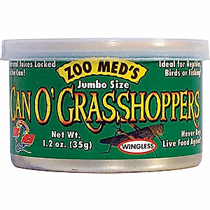 Zoo Med Can O' Jumbo Sized Grasshoppers 1.2 oz - Pack of 10