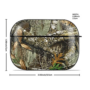 Compatible with Airpods Pro Case Cover 2019 - Autumn Hunting Tree Camo Pattern, Protective Case for Apple AirPod Charging with Keychain Shockproof for Girls Women Men - Black