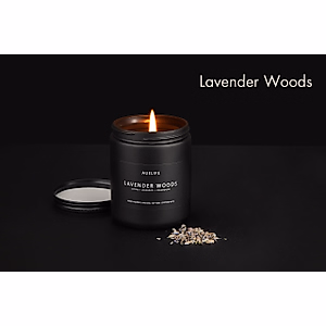 Scented Candles for Men | Lavender & Wood Scented Candle - Candle for Men, Men Candles for Home Scented, Candle Gifts for Him/Friend, Aromatherapy Candle in Black Jar