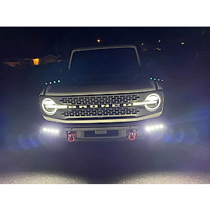 M&R Automotive LED Lights with Mounts and Hardware,Ultra-Bright 2021+ FORD BRONCO LED M&R MODULAR BUMPER FOG LIGHT KIT,Easy Install LED Light in 16000 LumenWhite and dual function AMBER DRL,BroncoTOP