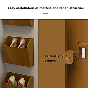 Shoes Rack Shoe Rack Wall Mounted Shoes Rack Shoe Organizer Closet Shoe Stand Closet Door Home Shoe Holder Storage 26.2in Durable (Color : Dark Brown)